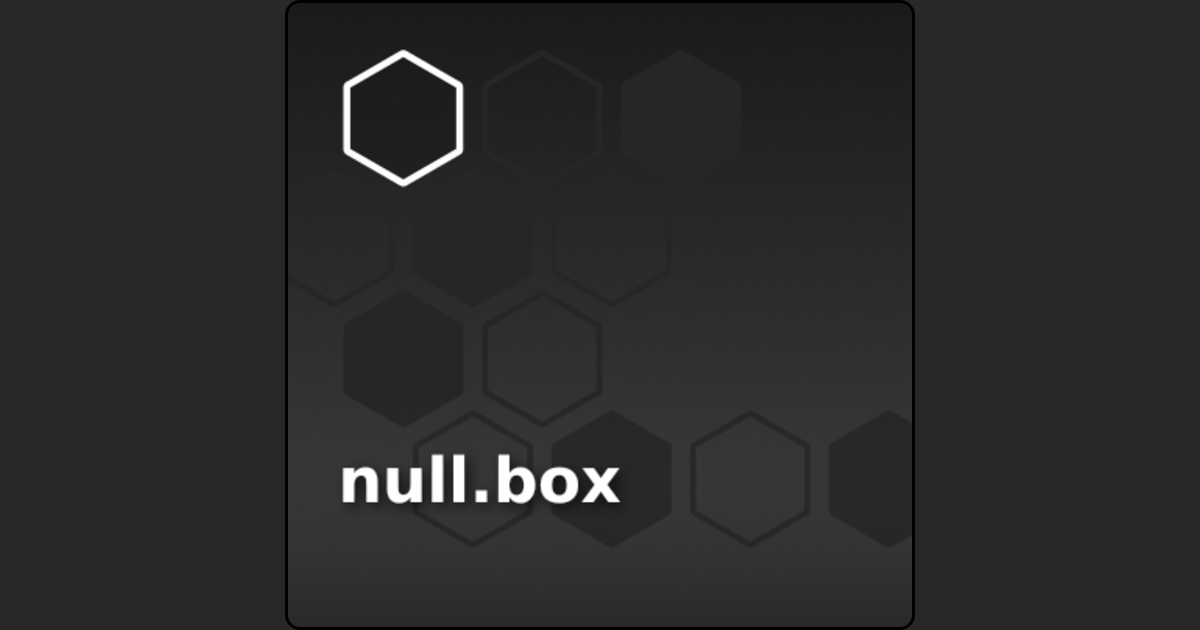 null.box - Profile | .box